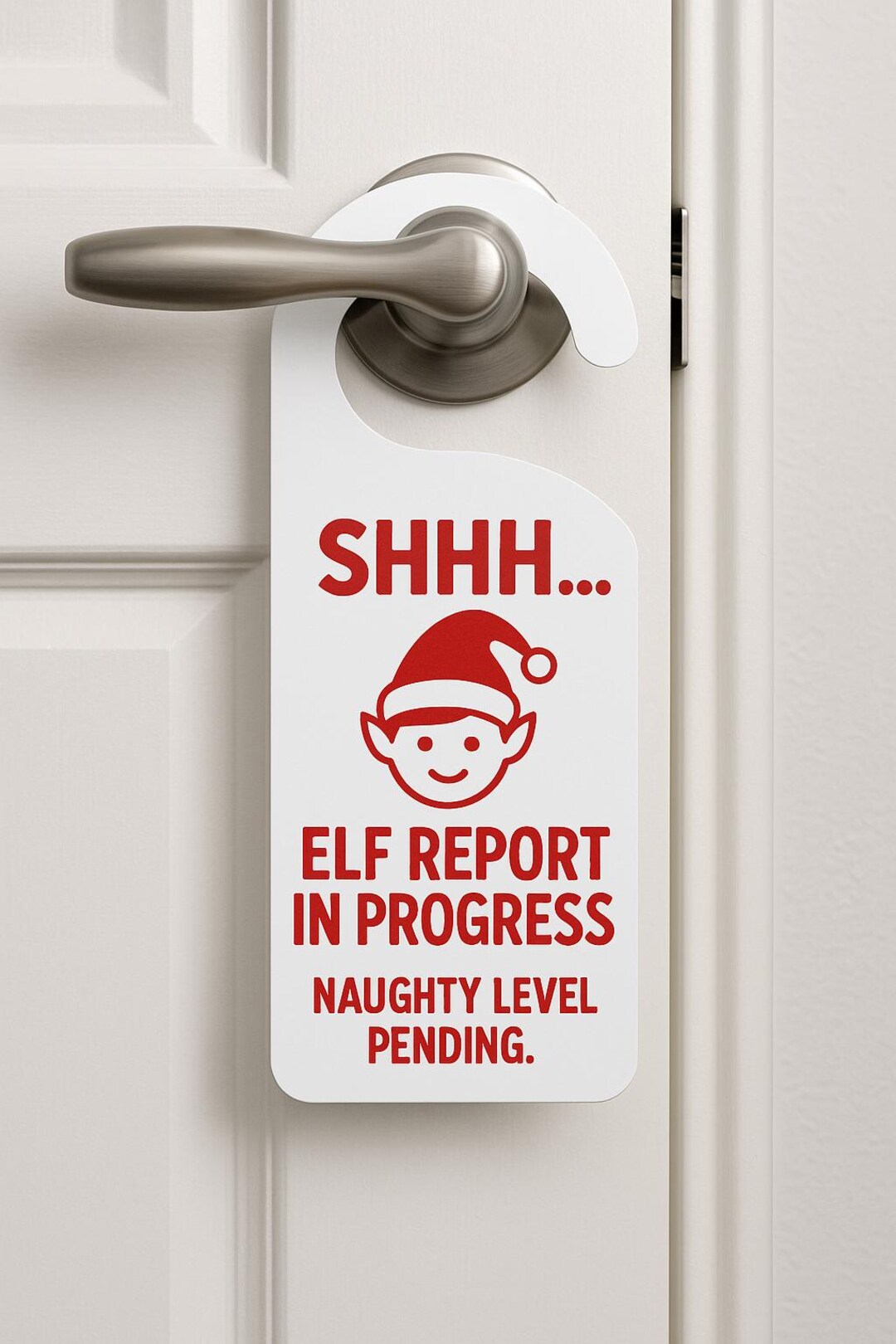 Elf Report in Progress Door Hanger - Etsy