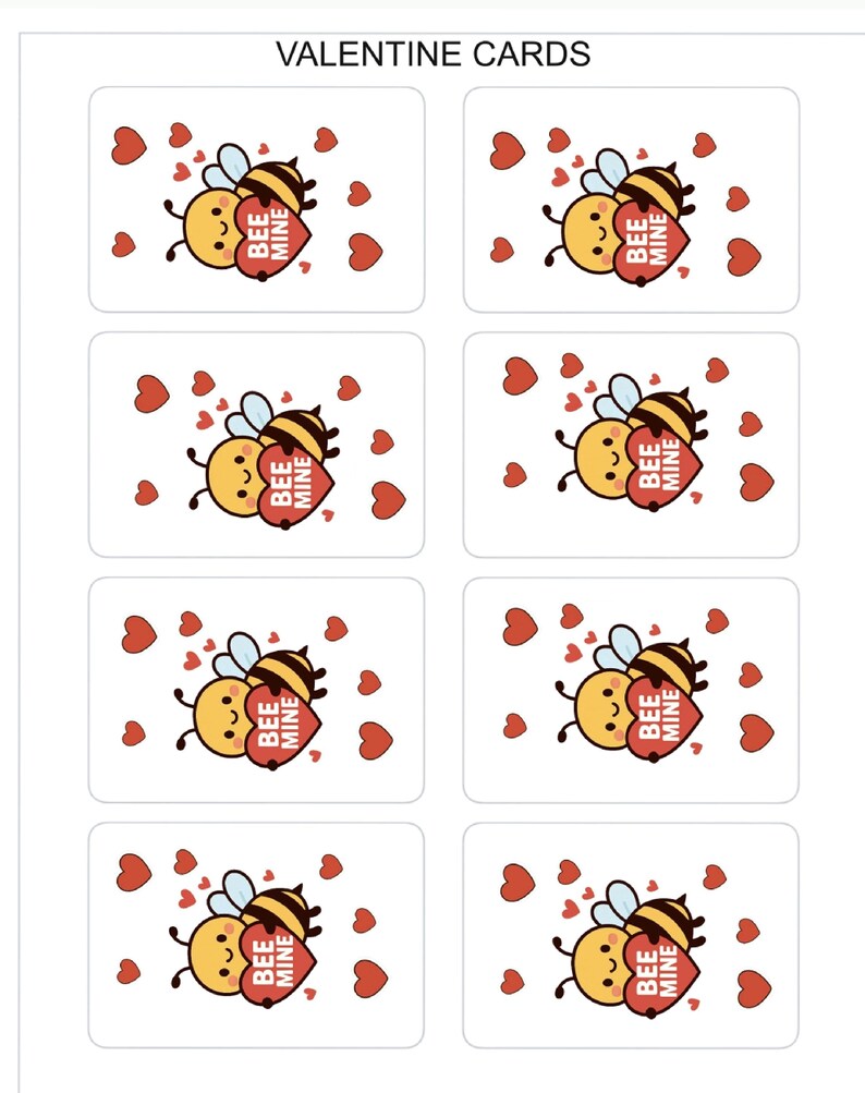 Bee Mine Valentine Cards/digital Download PNG - Etsy