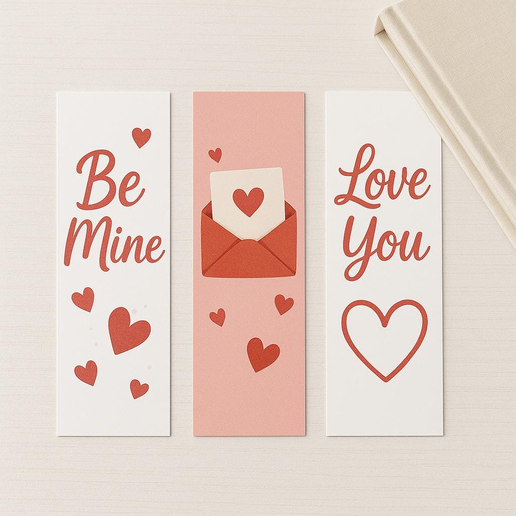 Valentine's Day Bookmarks | Printable Reading Gift (instant Download - Etsy