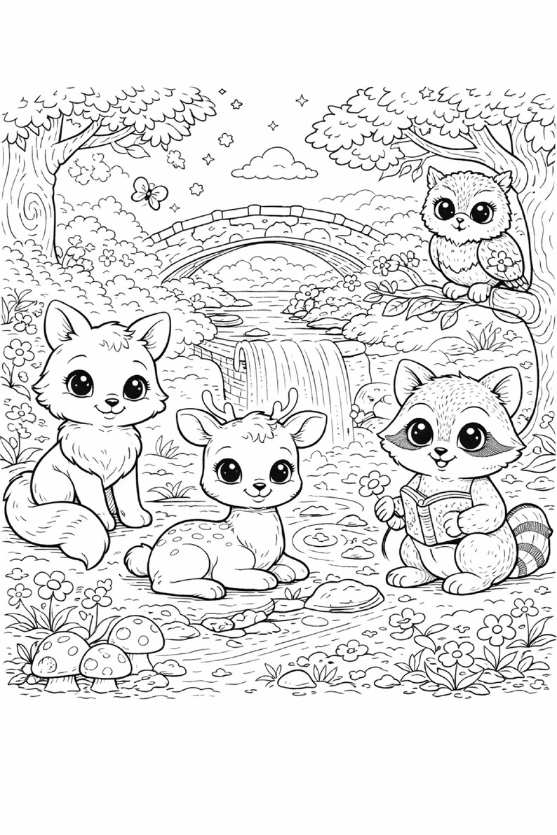 Animals Printable Kids Coloring Page – Fun & Easy Coloring Activity - Etsy