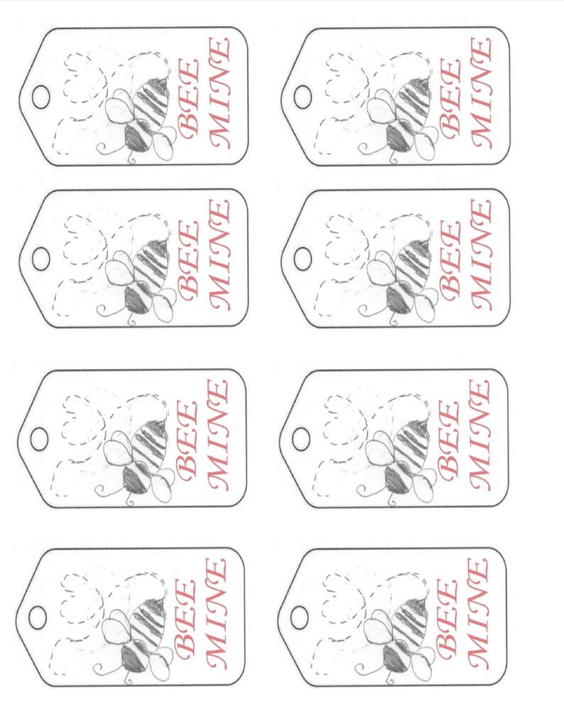 Bee Mine Printable Gift Tags | Digital Download - Etsy
