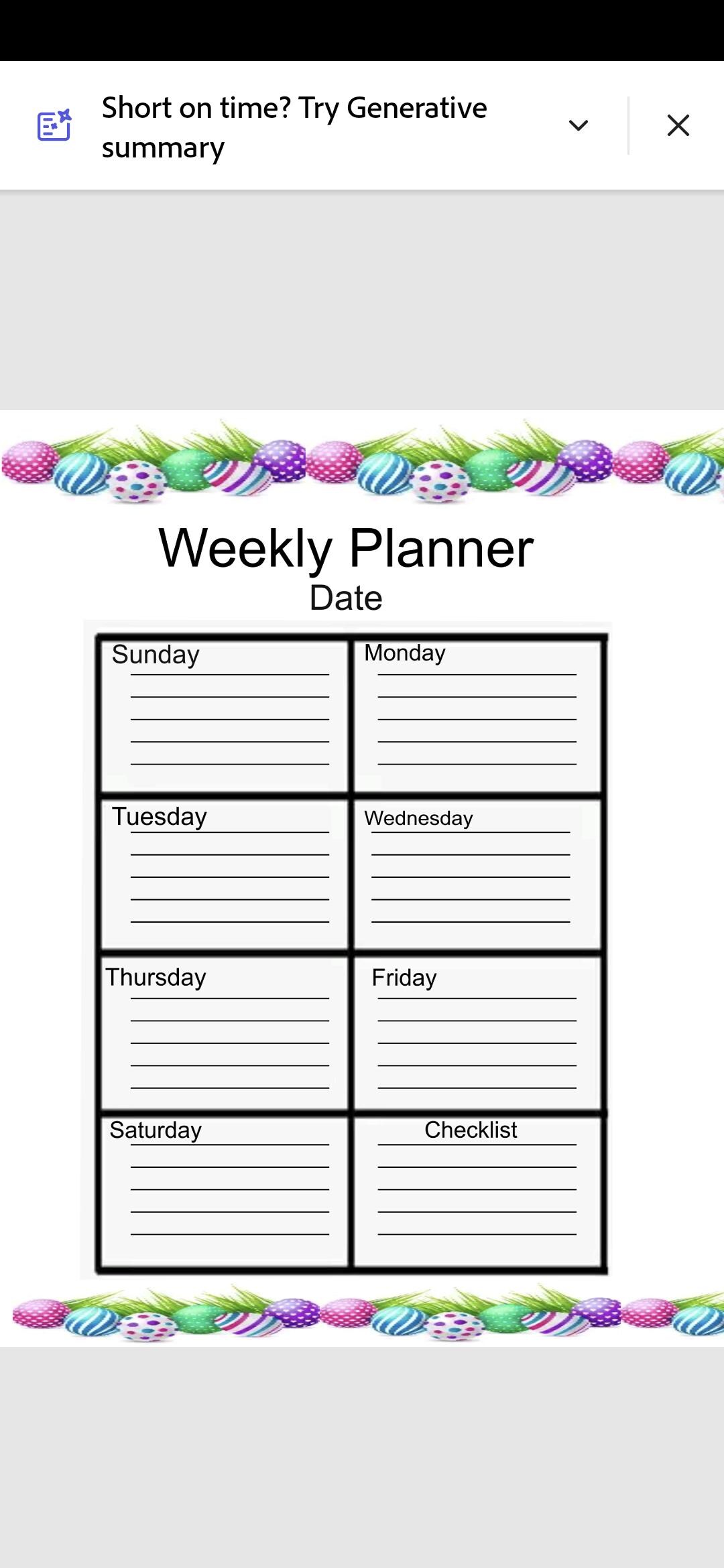 Easter Weekly Planner | Printable Schedule (PDF) - Etsy