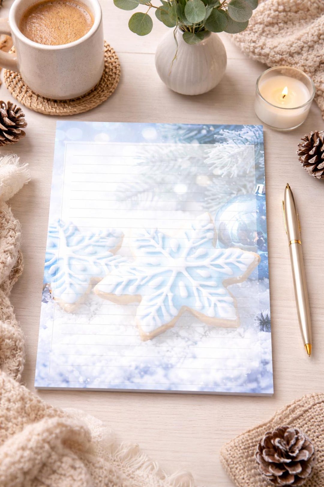 Winter Snowflake Stationery Set | 25-page Writing Paper - Etsy