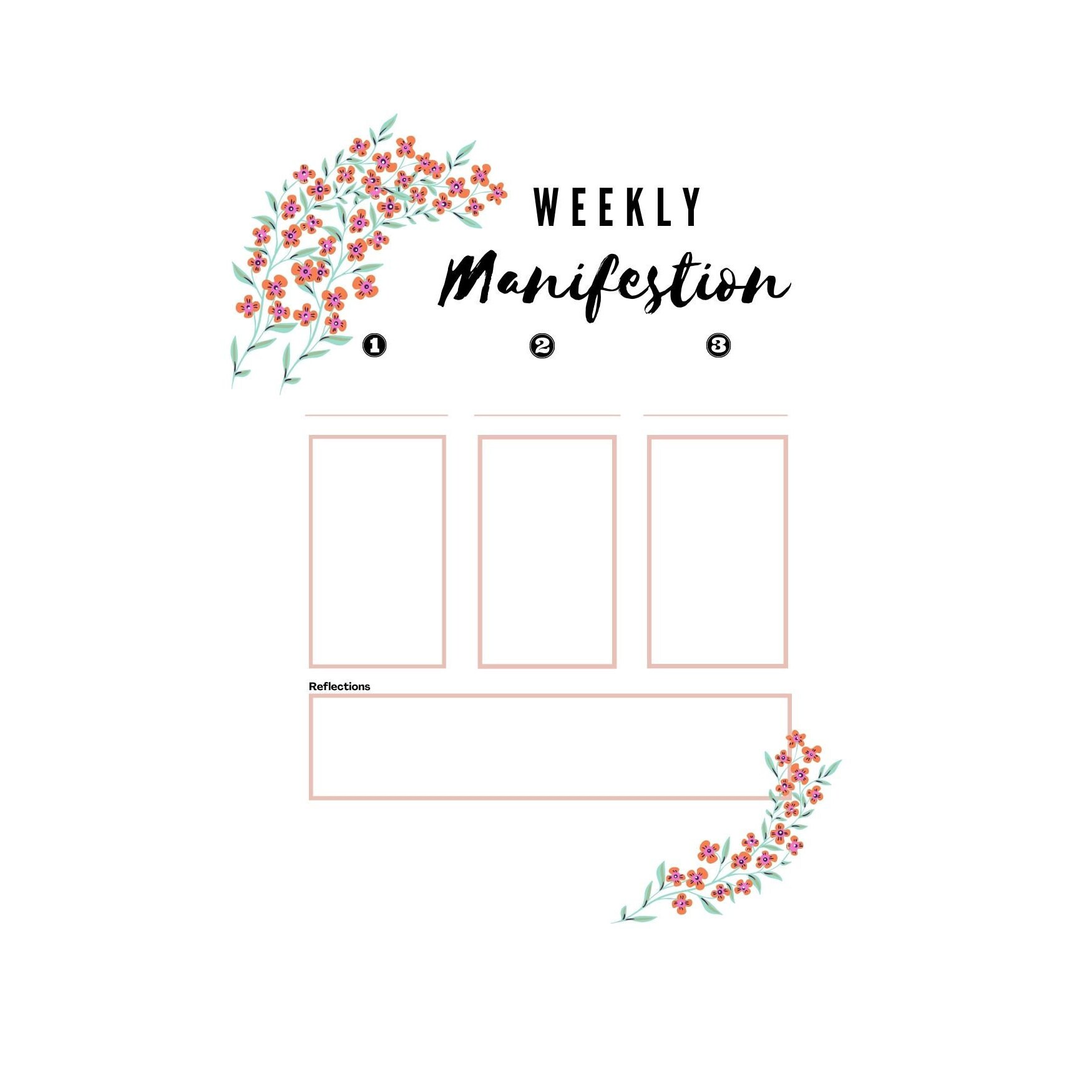 Manifest Weekly Planner Goal Setting Guide Page Digital - Etsy