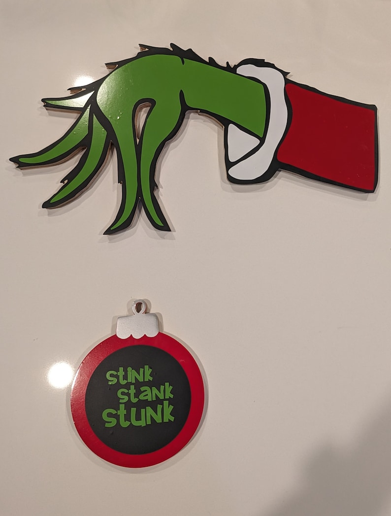 Wooden Ornament & Grinch Hand/tree Pick - Etsy