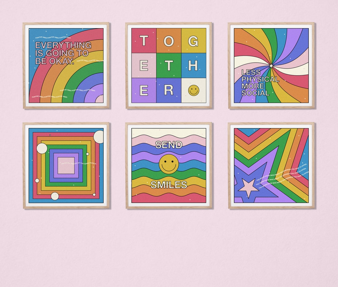 Rainbow Mental Health DIGITAL Impresión de arte, Conjunto de 6 ...