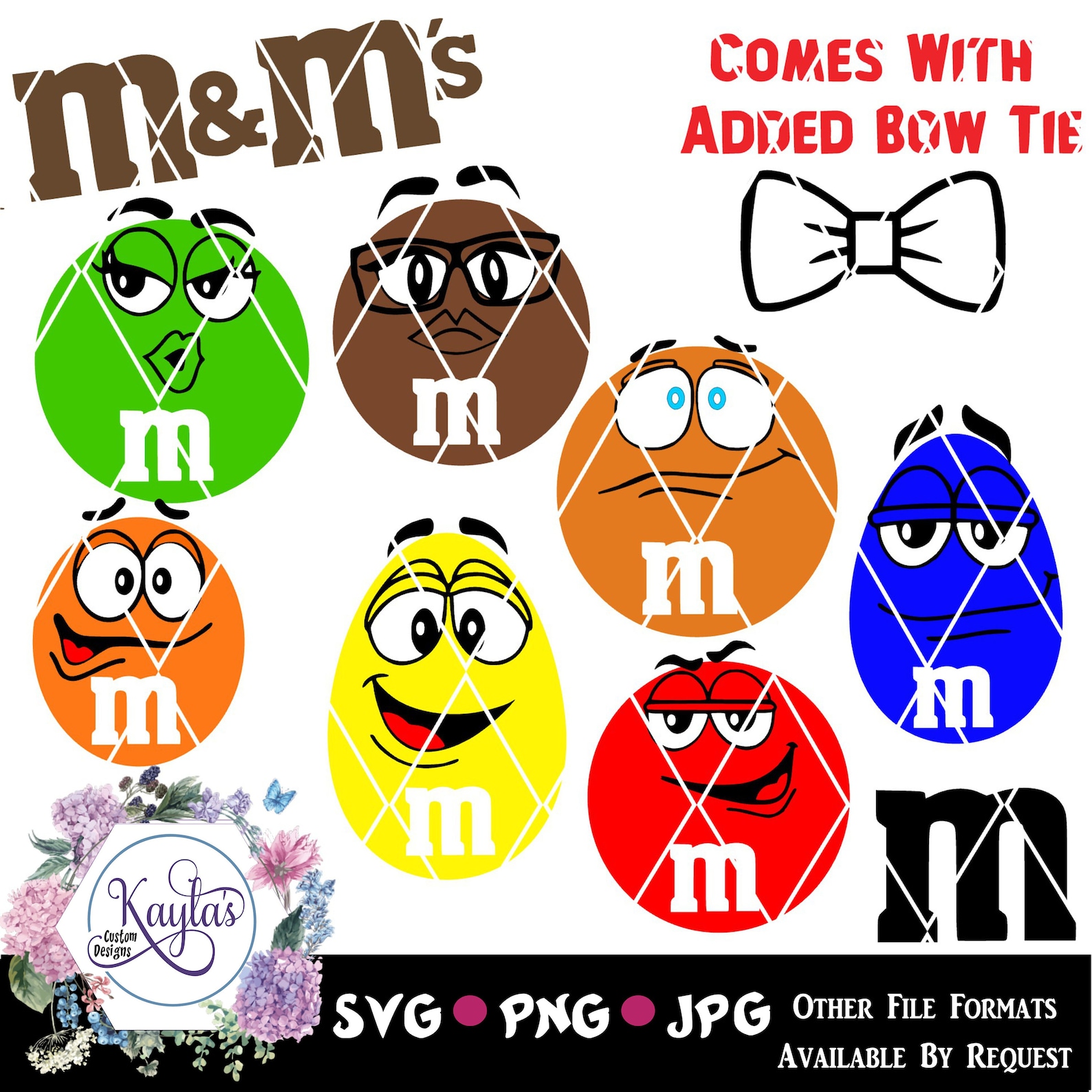 M&M Faces and Letter M Colored Candy M and M | Etsy