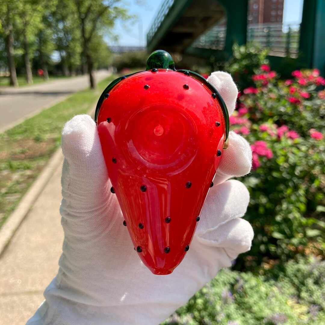 Strawberry Smoking Glass Pipe , Smoke Bowl , Hand Pipe , Unique Pipe ...