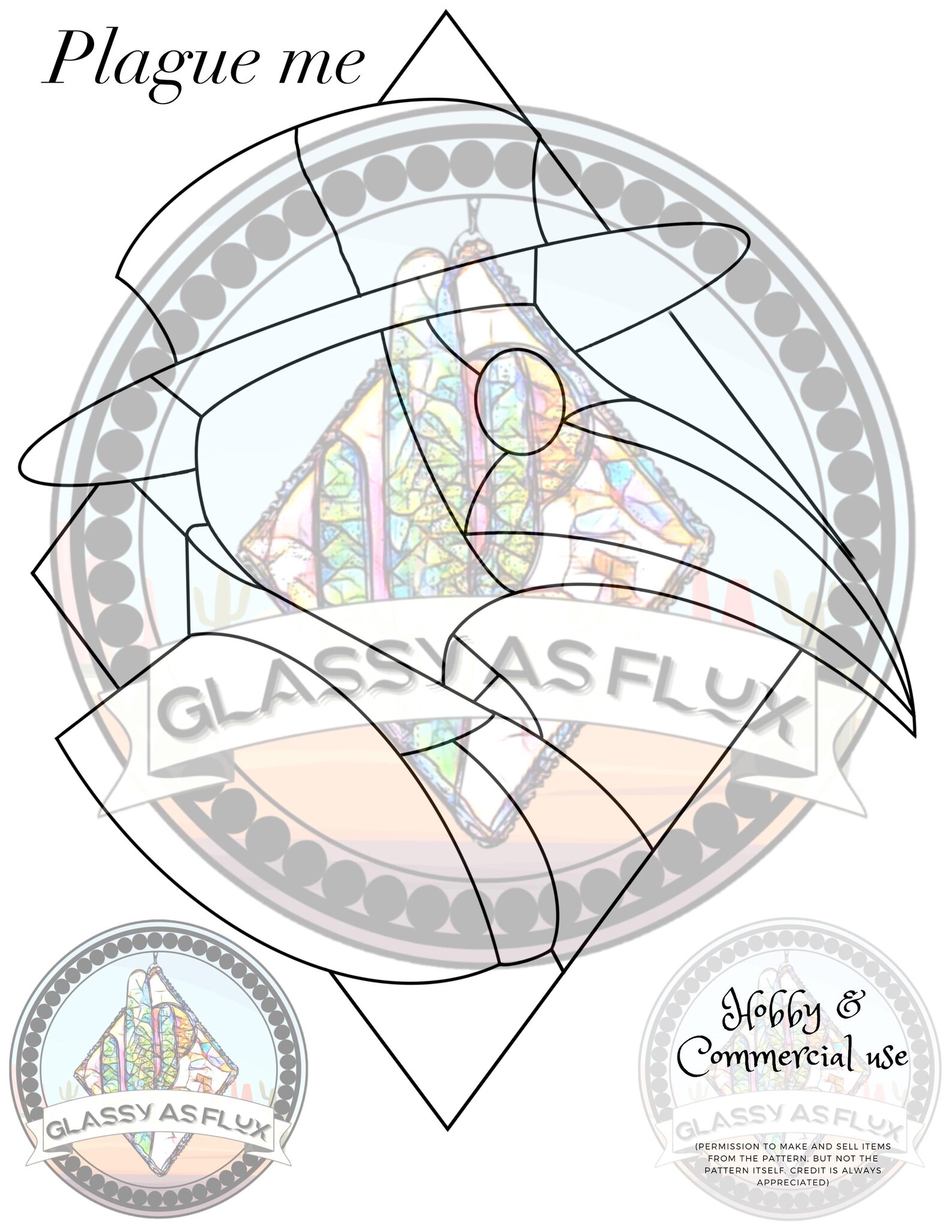 Stained Glass Plague Doctor PDF Digital Pattern Hobby Commercial ...