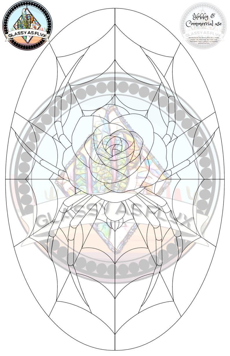 Spider's Spell Stained Glass Pattern Digital PDF Download. Not a ...