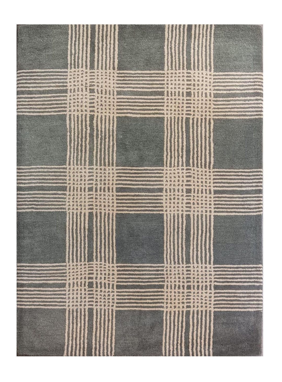 Modern Plaid Wool Rug ,hand Tufted in Grey and Beige,checkered ...