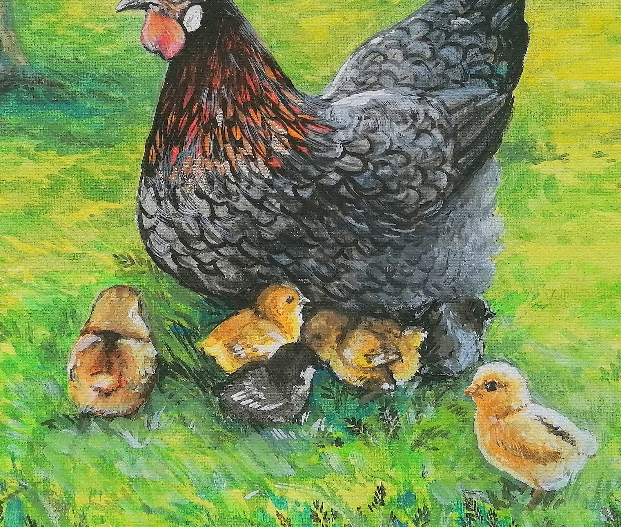 Original hen painting Painted chicken Chicken lover Poultry | Etsy