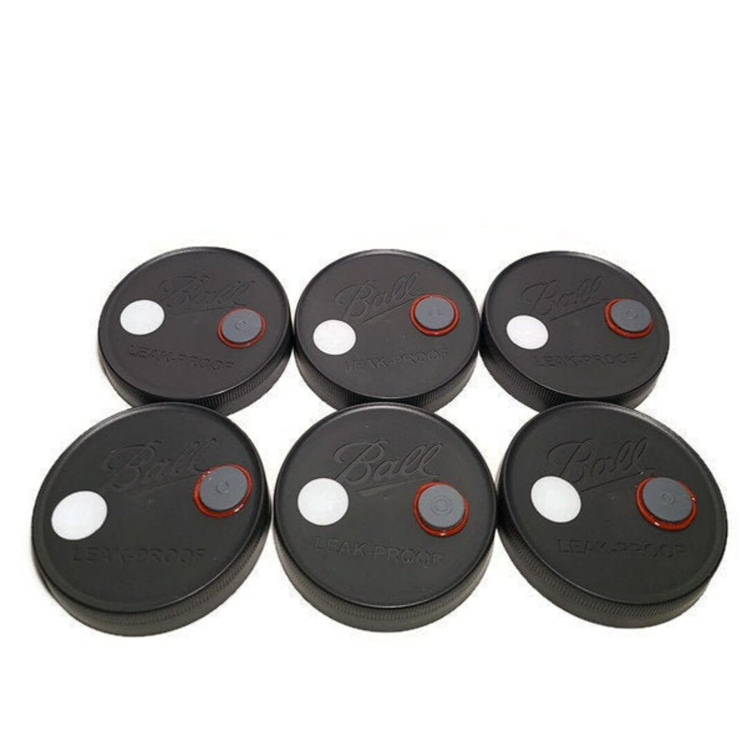 6x Mushroom Grain Jar Lids: Wide Mouth, Self-healing Ports - Etsy