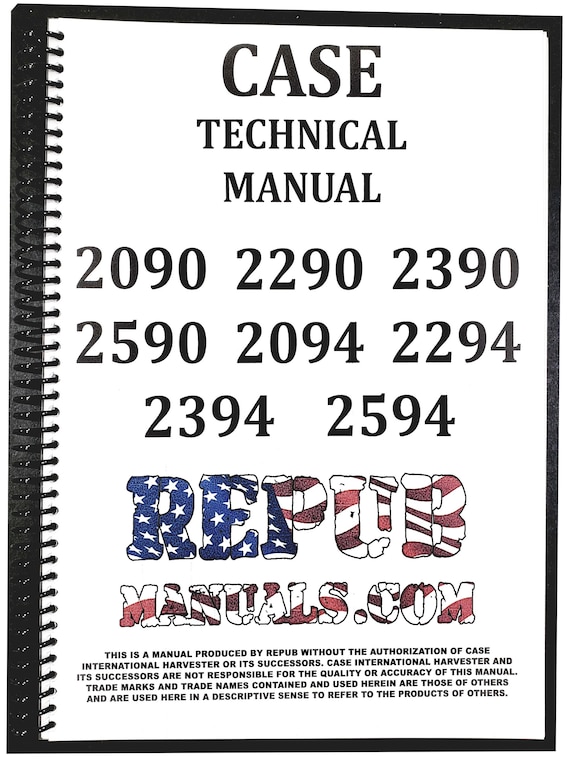 Case 2390 Tractor Technical Service Repair Shop Manual | Etsy