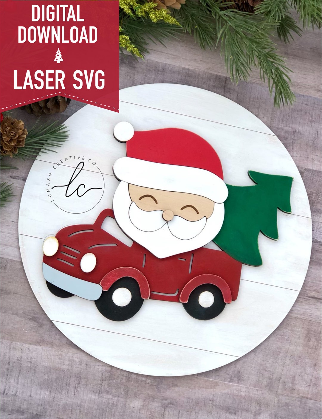 Santa Truck Laser Svg File- Digital Download, Glowforge - Etsy