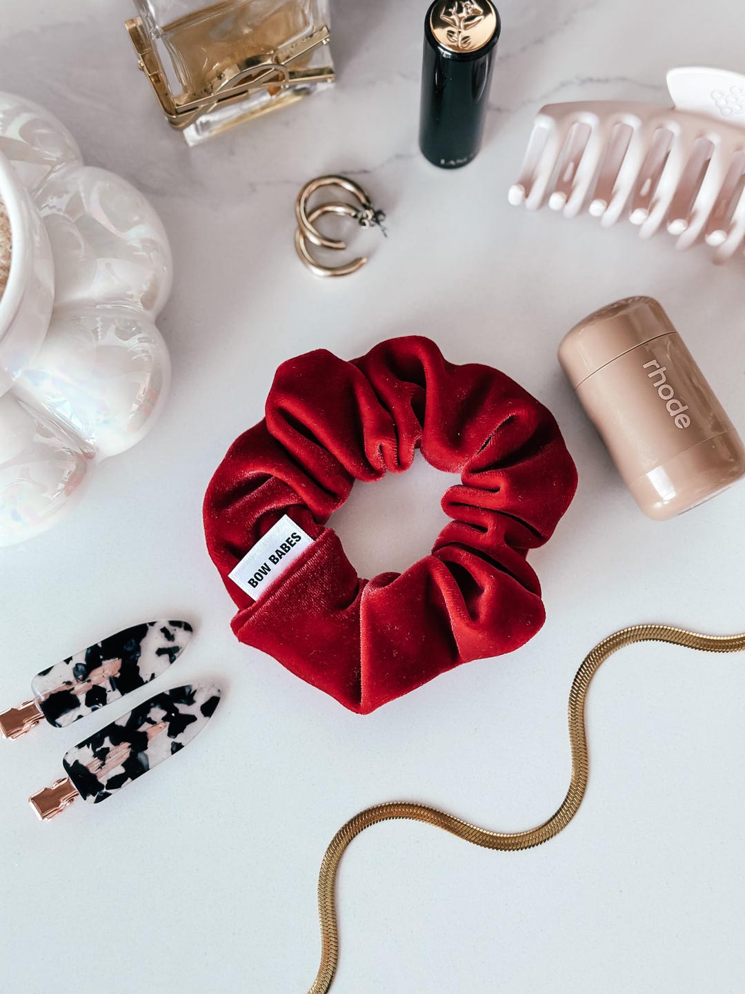 Ruby Red Velvet Everyday Scrunchie - Soft Material - Regular Size - Etsy