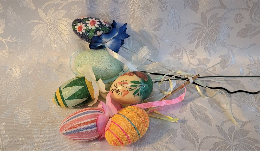 Vintage Easter Floral Picks, Spring Floral Picks, Easter Egg Picks ...