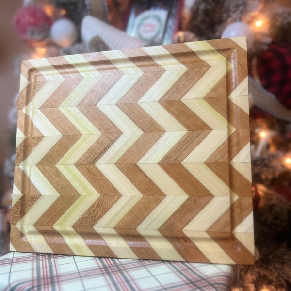 Chevron Pattern Cutting Board - Etsy