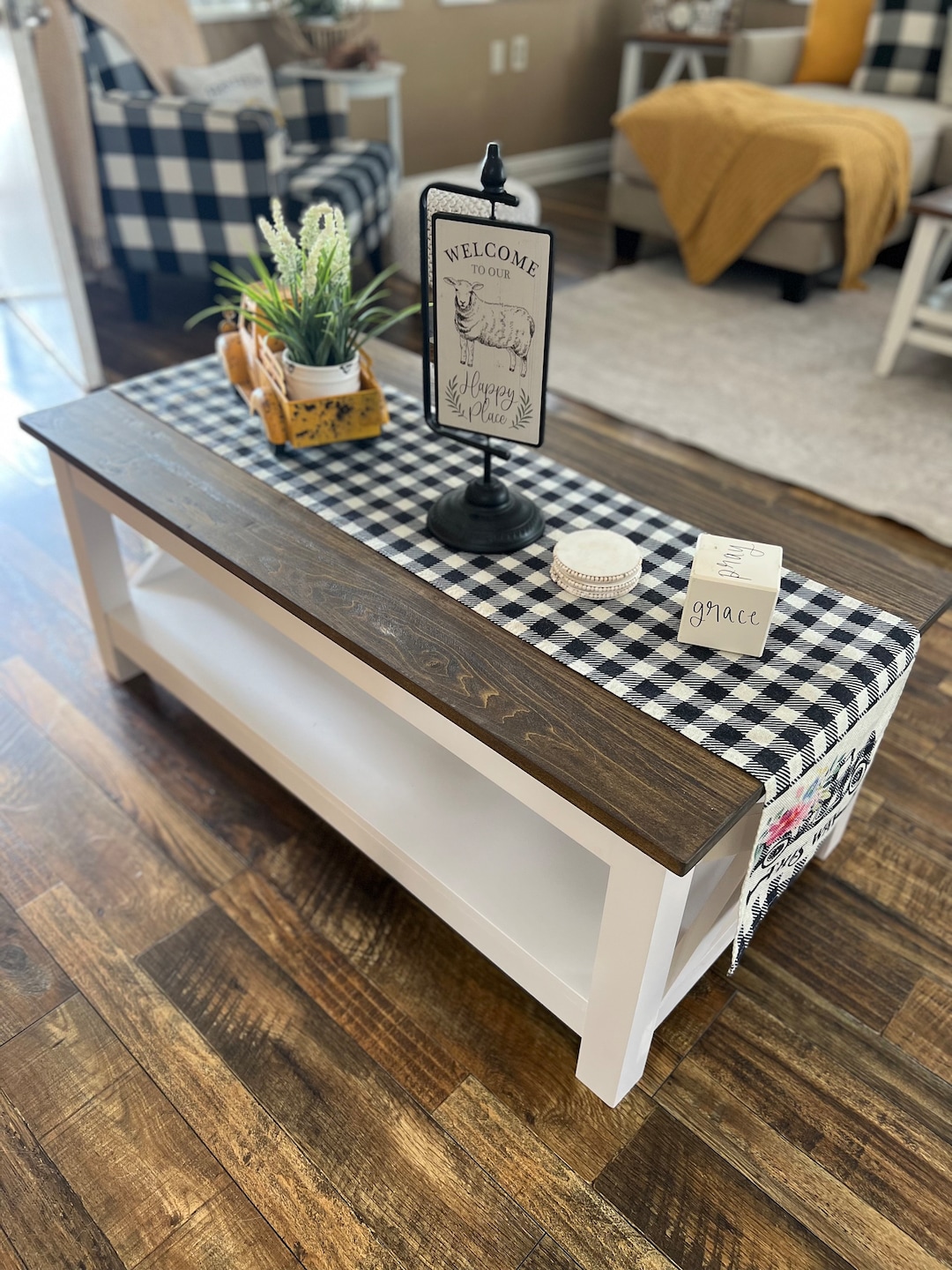 Farmhouse Style Coffee Table - Etsy