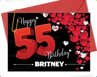 55th Birthday Card - Etsy
