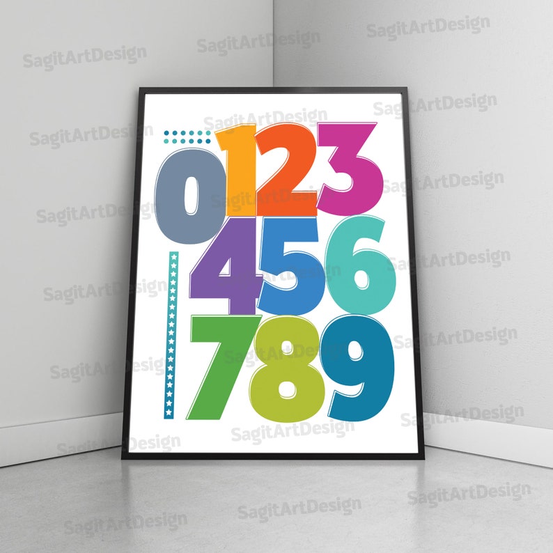 Numbers educational poster 123 Poster INSTANT DOWNLOAD | Etsy