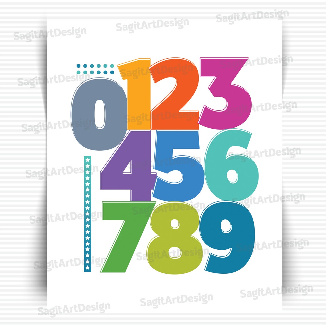 Numbers educational poster 123 Poster DIGITAL Playroom | Etsy