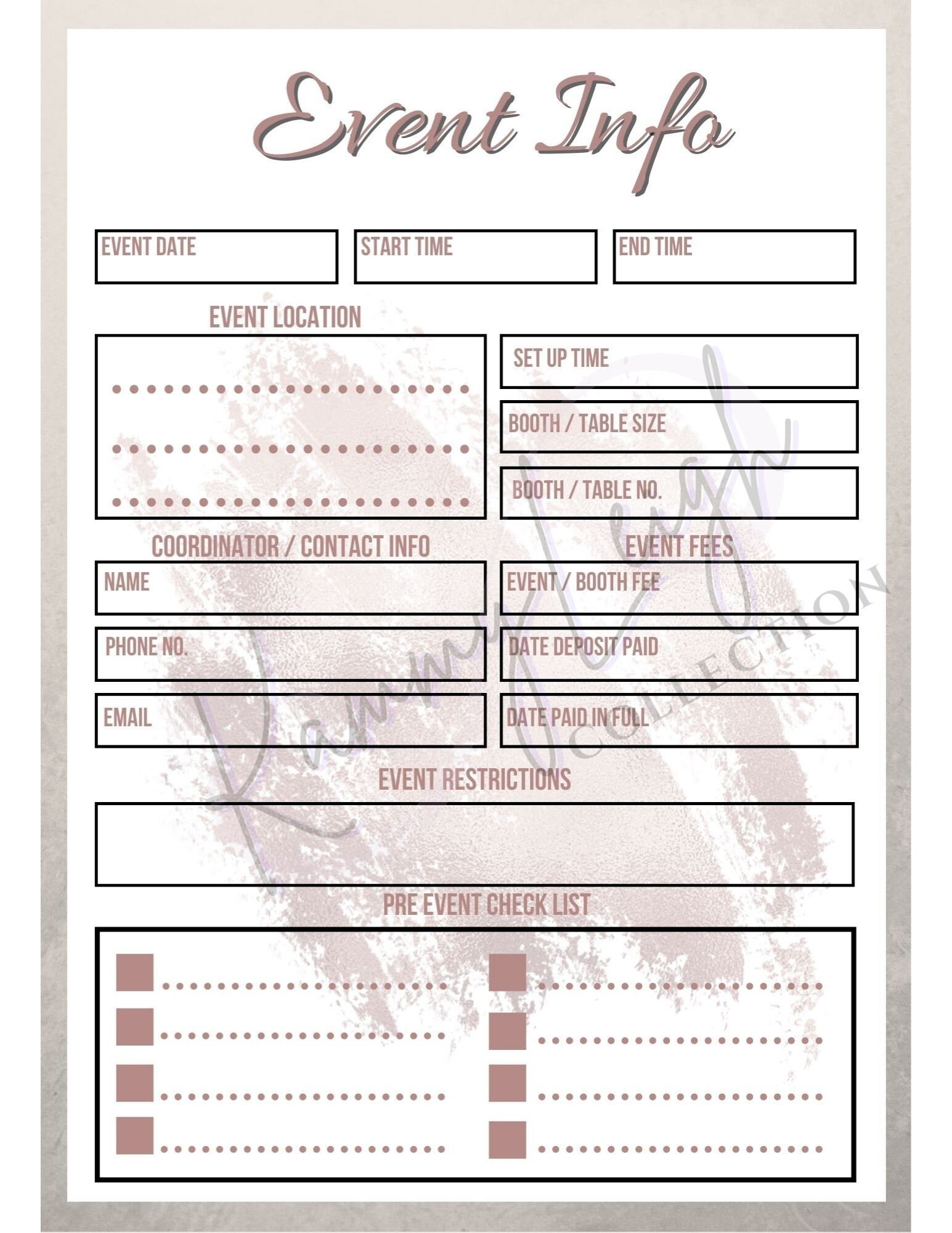 Event Planner INSTANT DOWNLOAD Craft Event Planner - Etsy