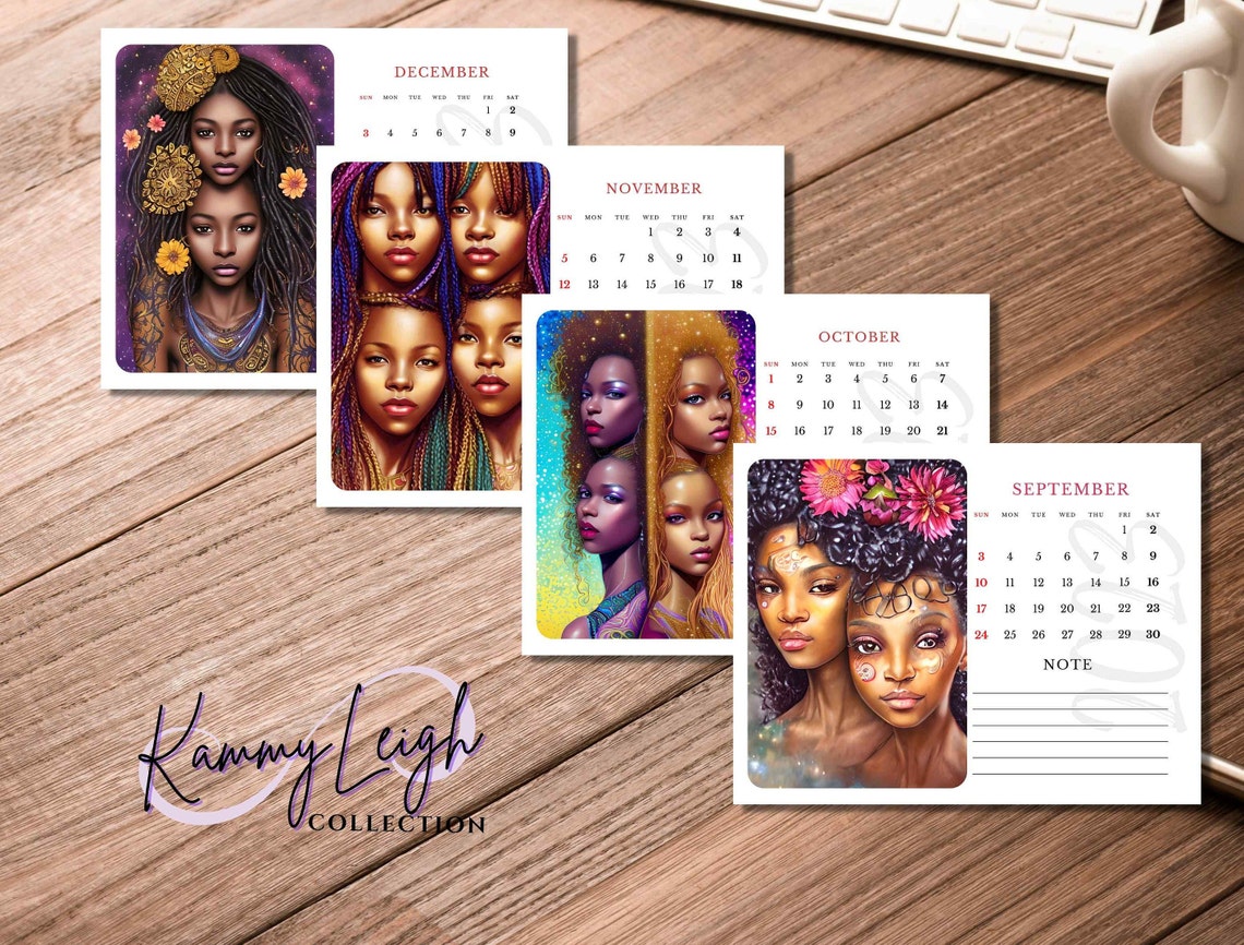 Digital Download 2023 Printable Calender African American Art Designs ...