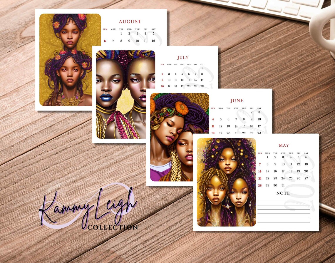 Digital Download 2023 Printable Calender African American Art Designs ...
