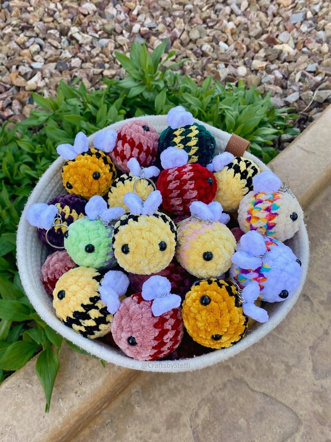 Custom Crochet Bee Keychain | Soft Amigurumi Ball - Etsy