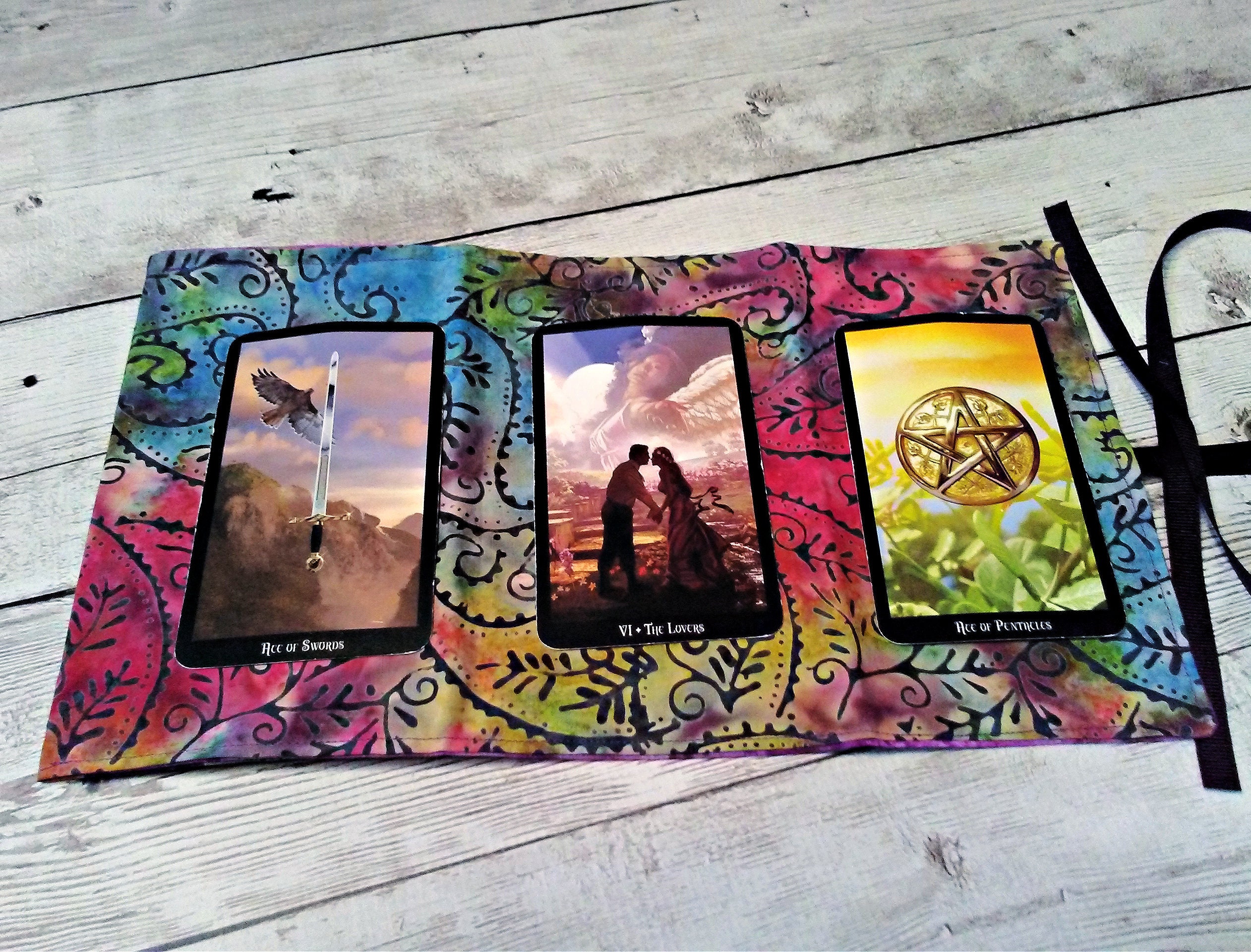 Wrap Around Tarot Oracle Card Pouch Mat Reading Cloth | Etsy