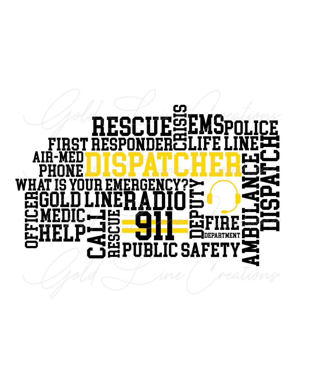 911 Dispatcher Collage, PNG, SVG, and PDF Digital Files for Tumblers ...