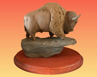 Bison Wood Carving - Etsy
