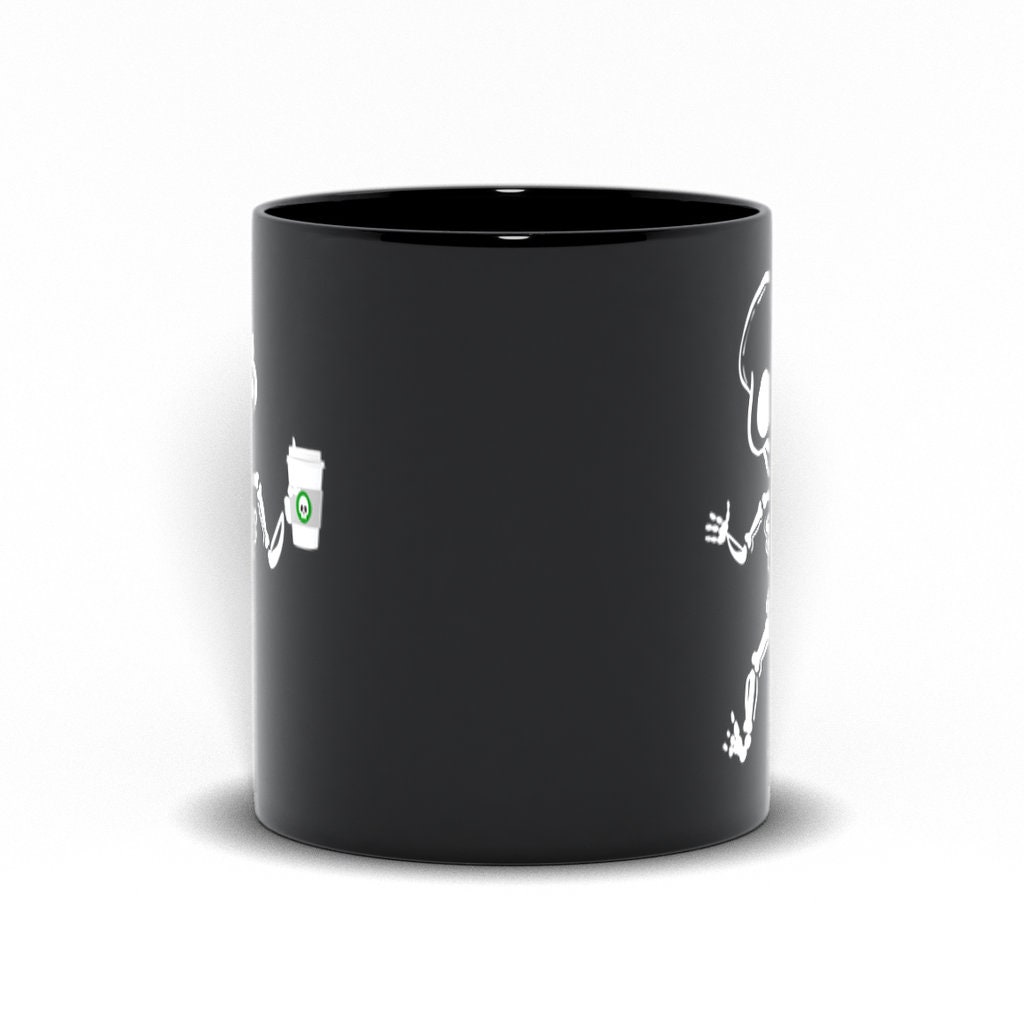 Skeleton Drinking Coffee Mug Dead Inside but Caffeinated Cup Halloween ...