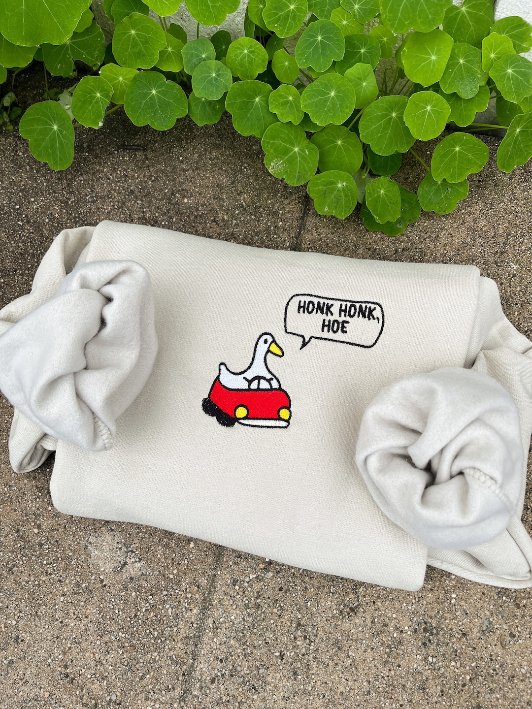 Goose Driving in Car Embroidered Crewneck Sweatshirt Funny Cottage Core ...