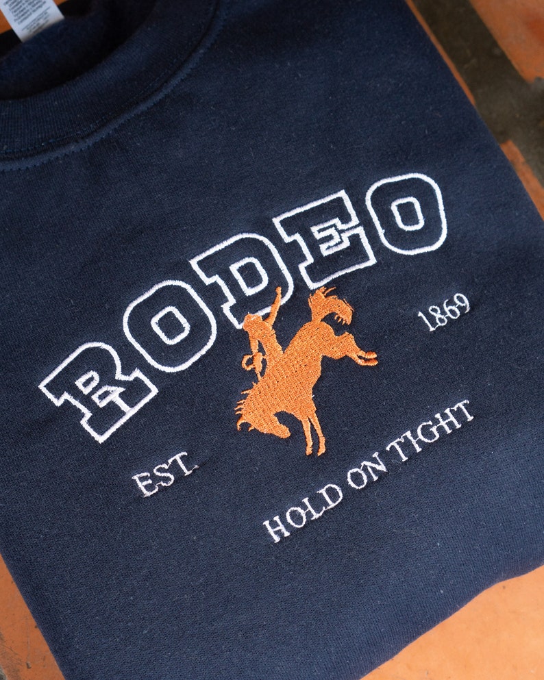 Western RODEO Embroidered Sweatshirt Cowboy Crewneck for a - Etsy