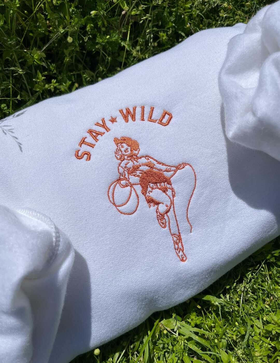 Stay Wild Cowgirl Oversized Embroidered Sweatshirt, Cowgirl Shirt ...