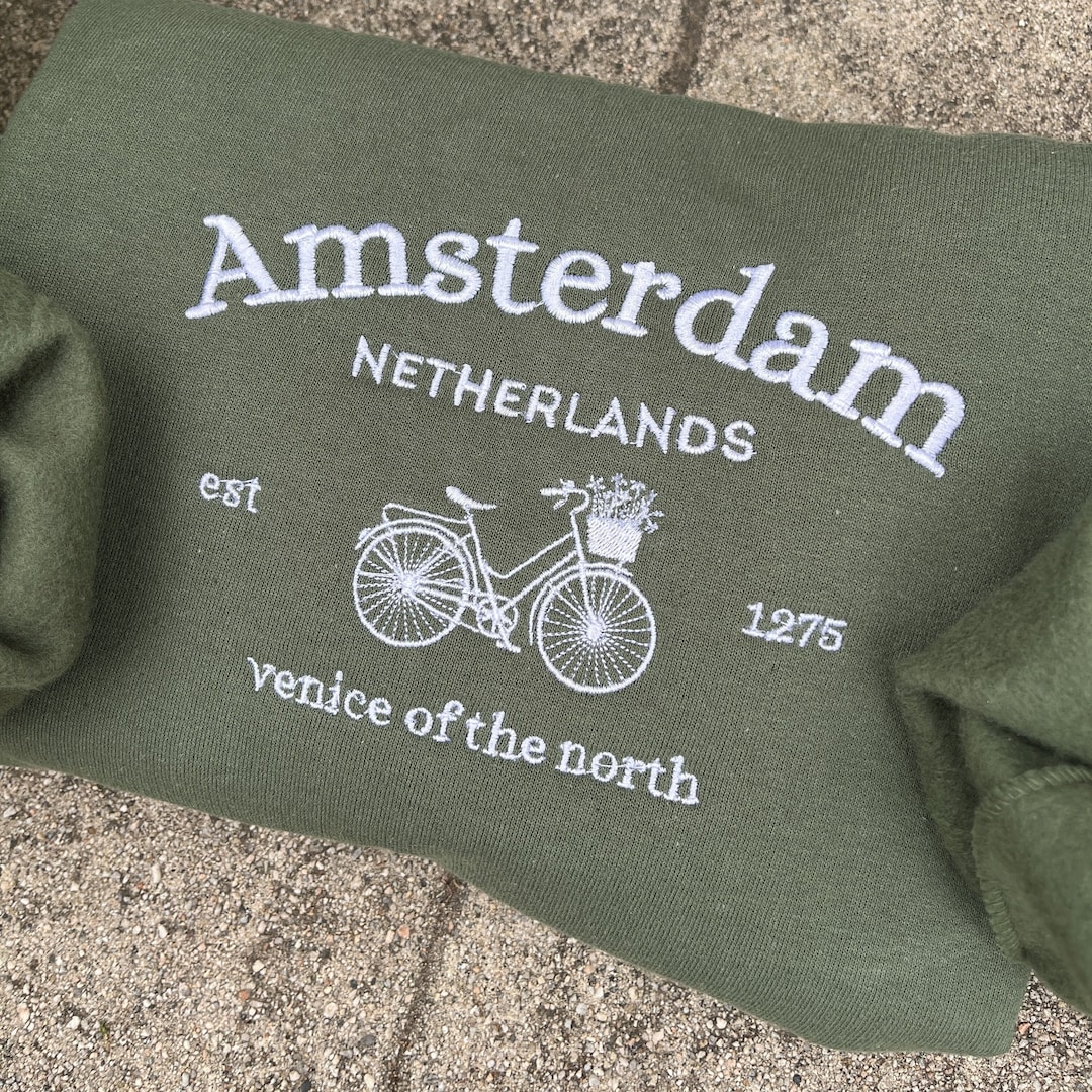 Amsterdam Embroidered Sweatshirt, Vintage Netherlands Crewneck Sweater ...