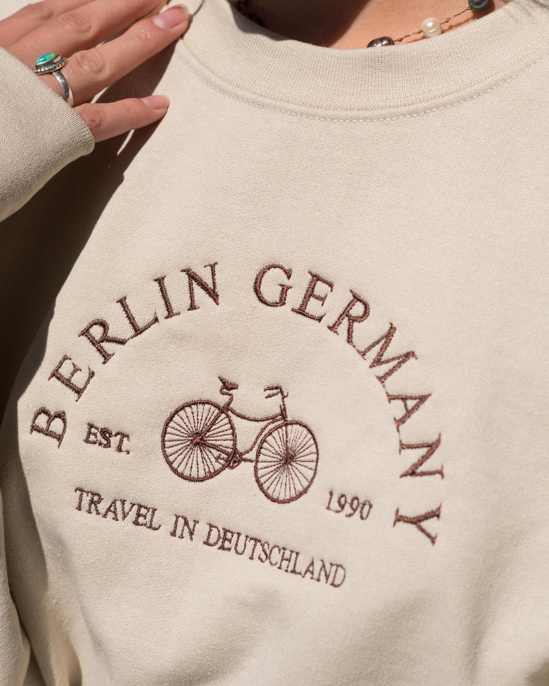 Berlin Germany Embroidered Crewneck/ Vintage Embroidered Logo Crew ...