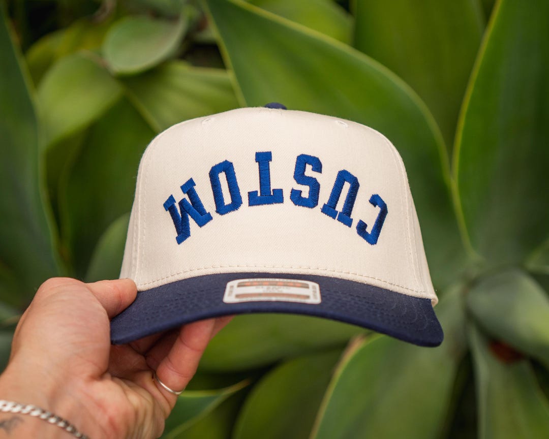 Custom Upside Down Embroidered Snapback Hat: Two-tone 5 Panel Cap - Etsy