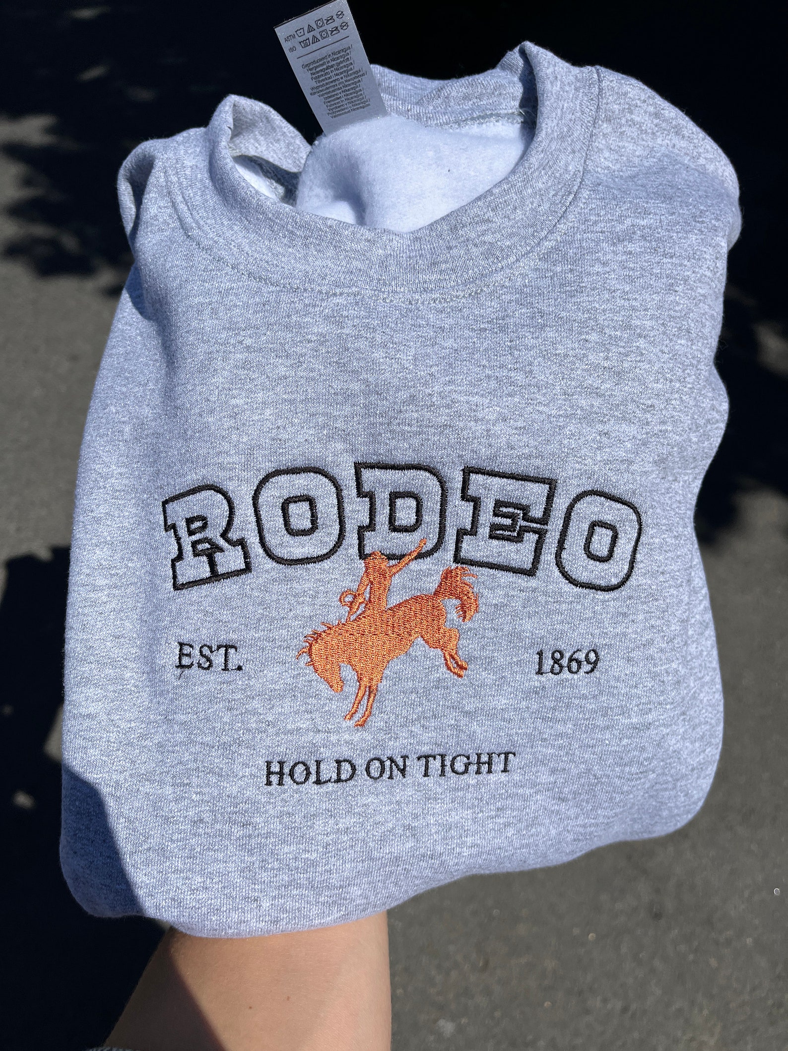 Western RODEO Embroidered Sweatshirt Cowboy Crewneck for a - Etsy