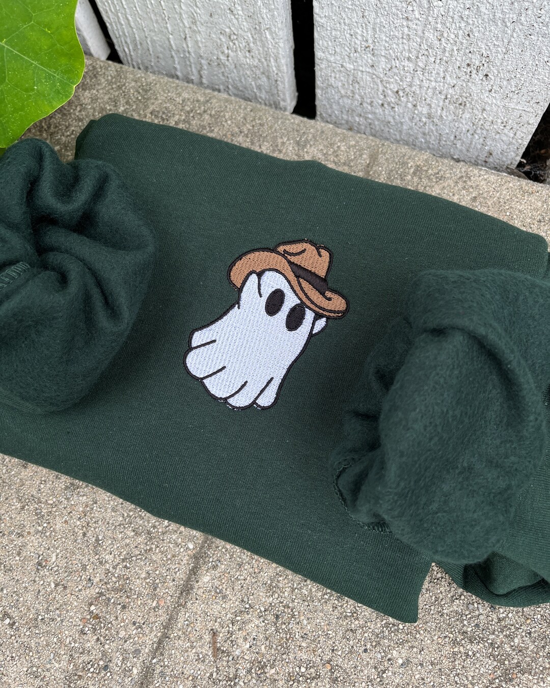 Western Ghost Embroidered Sweatshirt, Halloween Sweatshirt, Cute Ghost ...