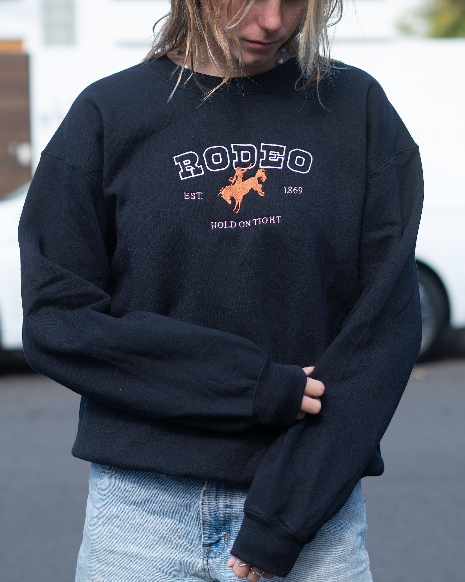 Western RODEO Embroidered Sweatshirt Cowboy Crewneck for a - Etsy