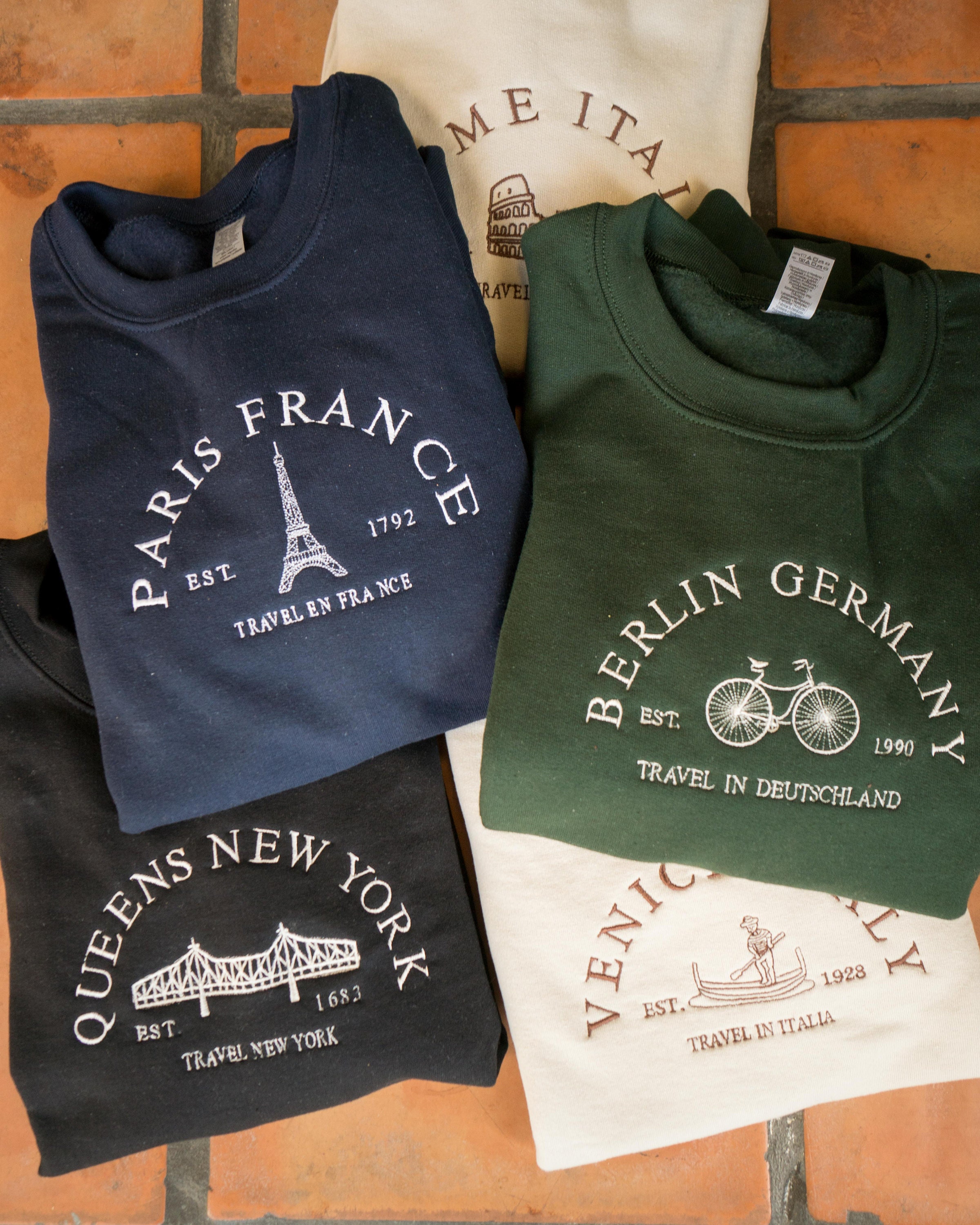 Rome Italy Embroidered Crewneck/ Vintage Embroidered Logo - Etsy