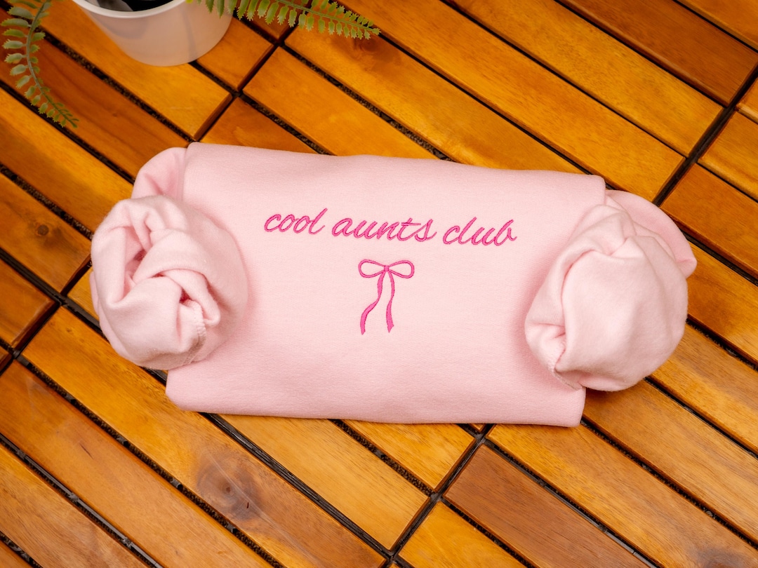 Cool Aunts Club Embroidered Sweatshirt, Coquette Bow Auntie Shirt, Aunt ...