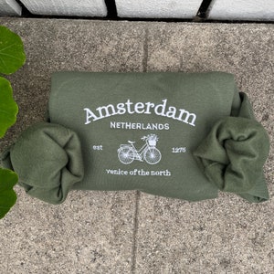 Amsterdam Embroidered Sweatshirt, Vintage Netherlands Crewneck Sweater ...