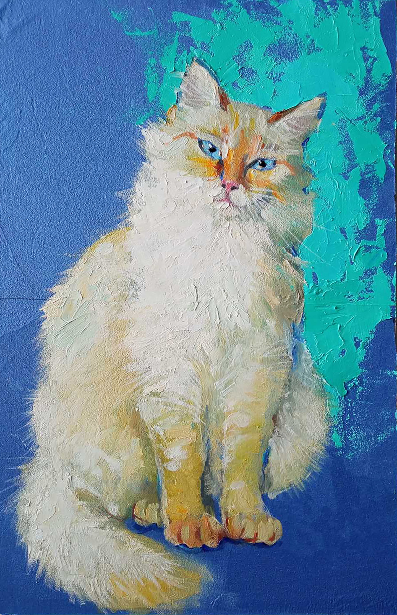 White Cat Oil Painting Original Art Cat Painting Pet Portrait | Etsy White Cat Oil Painting Original Art Cat Painting Pet Portrait | Etsy