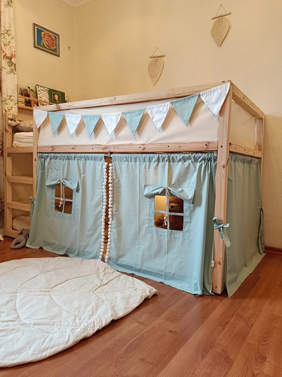 Curtain Ikea Kura Bed Low Loft Bed Curtain Ikea Kura Bed Kura Accessories Bed Curtains Tent Canopy Bed House Curtains Vorhang Hochbett Etsy