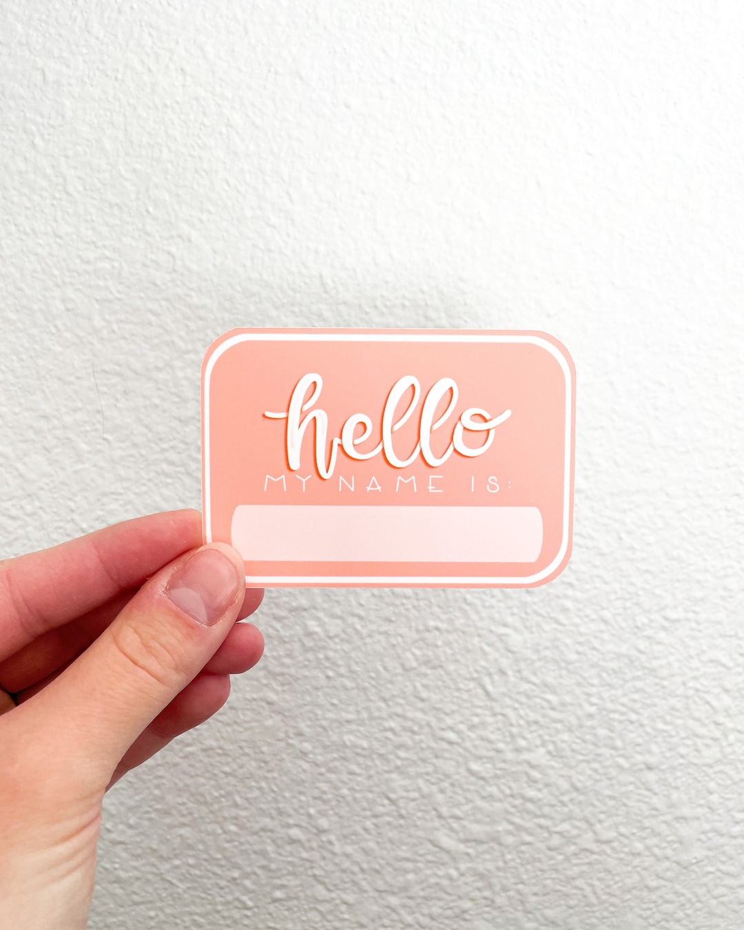 Hello Name Tag Sticker- Warm Tones | Birth Announcement| Party Labels ...