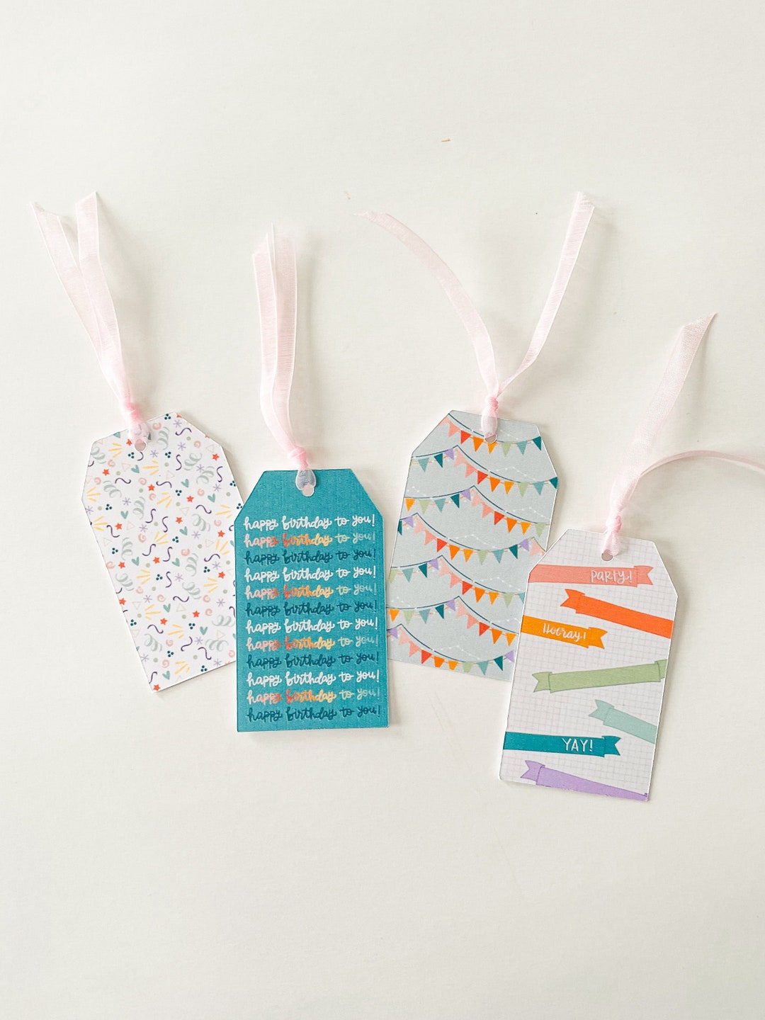 Birthday Gift Tags | Cute 12 Pack of Colorful Gifting | Package Labels ...